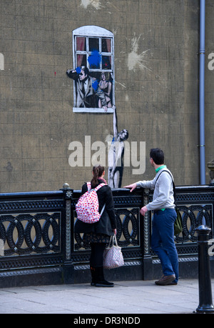 Banksy artwork in Bristol Stock Photo - Alamy