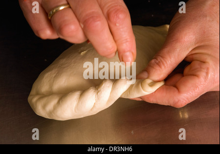Cornish pastry making at the Chough Bakery, Padstow, Cornwall Stock ...