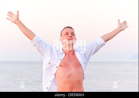 The man enjoying freedom Stock Photo - Alamy