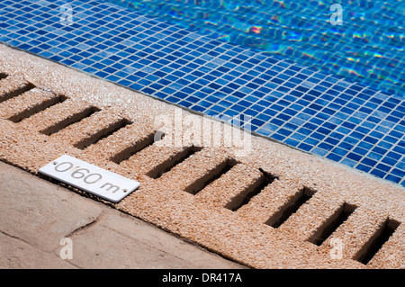 Swimming Pool Depth Indicator Stock Photo - Alamy