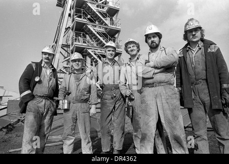 British Coal miners mine workers off to work Granville Colliery miners ...