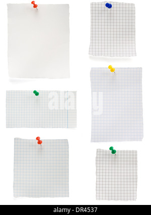 checked note paper isolated on white background Stock Photo - Alamy