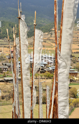 View of village Ura Village Ura valley Bumthang Bhutan Stock Photo - Alamy