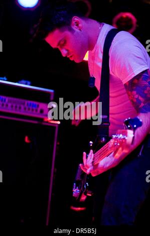 Alex Levine of Gaslight Anthem performs at Bogart's on Sept. 9, 2009 ...