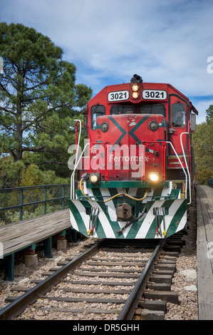 Chihuahua Pacific Railroad train "Chepe" at the train station in El ...