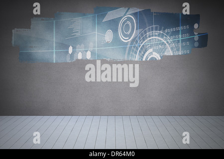 Display on wall showing technology interface Stock Photo - Alamy