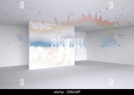 Splash showing desert landscape Stock Photo - Alamy