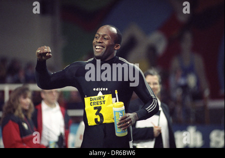British sprinter John Regis at the Cosford Games in 1991 Stock Photo ...