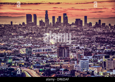 Los Angeles, California, USA early morning downtown cityscape Stock ...