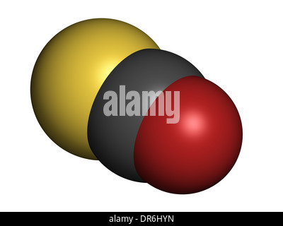 (COS) molecule. Foul smelling gas, naturally present in the atmosphere ...