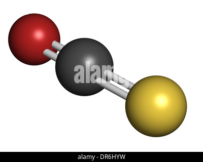 (COS) molecule. Foul smelling gas, naturally present in the atmosphere ...