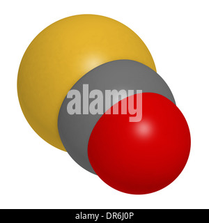 (COS) molecule. Foul smelling gas, naturally present in the atmosphere ...