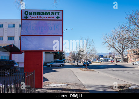 CannaMart Medical Marijuana Dispensary Sign in Littleton, CO Stock ...