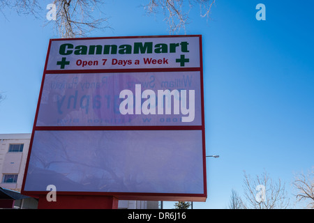 CannaMart Medical Marijuana Dispensary Sign in Littleton, CO Stock ...