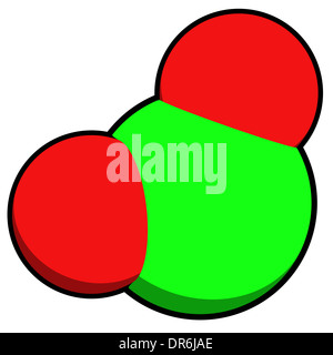 Chlorine dioxide (ClO2) molecule. Used in pulp bleaching and for ...