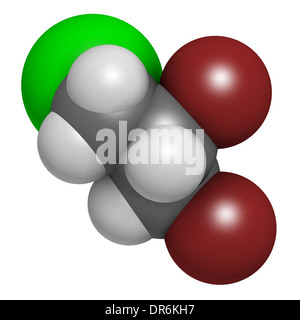 Dibromochloropropane (DBCP) soil fumigant molecule. Nematicide used in ...