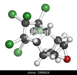 Dieldrin pesticide molecule. Insecticide that persists for very long ...