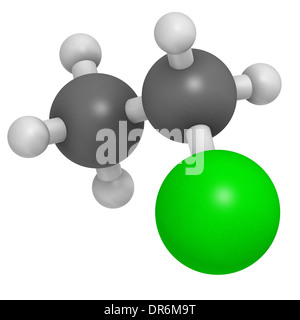 Chloroethane (ethylchloride) molecule. Used as mild topical anesthetic ...