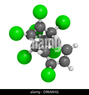 Heptachlor organochlorine pesticide molecule. Insecticide and known ...