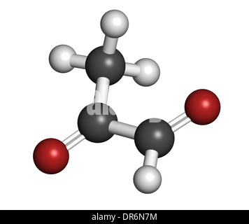 Methylglyoxal (pyruvaldehyde) molecule. Produced by glycolysis; is ...