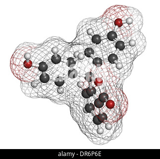 Phenolphthalein indicator molecule. Used in acid base titrations and as ...