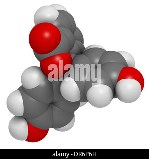 Phenolphthalein indicator molecule. Used in acid base titrations and as ...