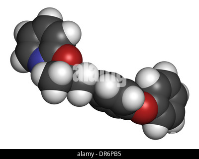 Pyriproxyfen pesticide molecule. Juvenile hormone analogue that ...