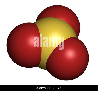 Sulfur trioxide pollutant molecule. Principal agent in acid rain ...