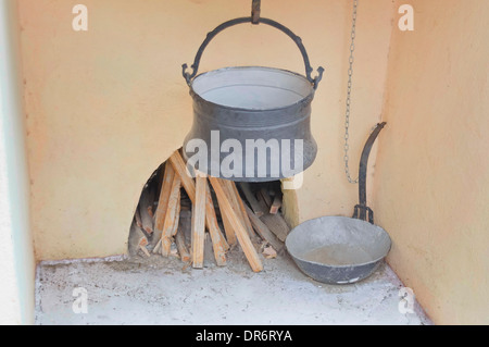 Traditional ancient Bulgarian nook for prepare household bread and dish ...