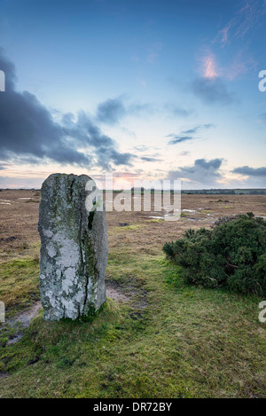 The Trippet Stones stone circle on Bodmin Moor, Cornwall, England, UK ...