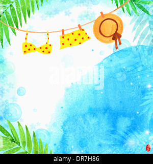 illustration memo template of summer theme Stock Photo - Alamy