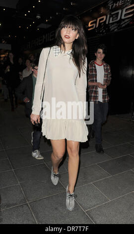 Daisy Lowe leaving the premiere of The Amazing Spider-Man, held at ...