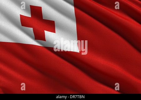 Closeup Tonga Flag Stock Photo - Alamy