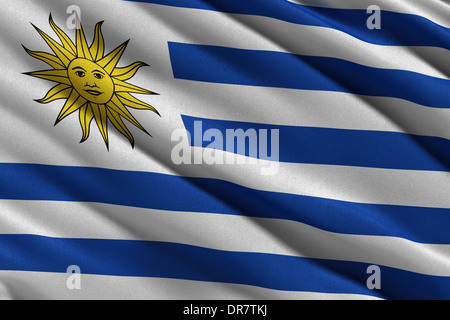 Closeup Uruguay Flag Stock Photo - Alamy