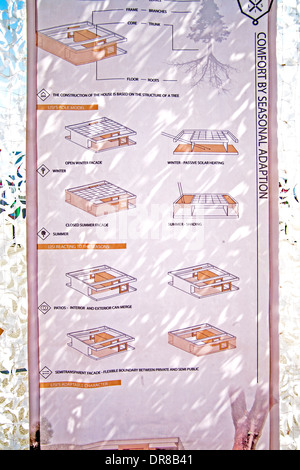A schematic diagram at the Solar Decathlon in Irvine, CA, describes the ...
