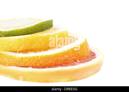 Citrus figure from slices of orange, lemon, lime and grapefruit Stock ...