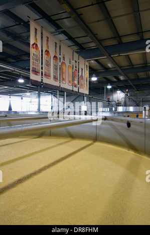 Bourbon Mash Fermenting in Distillery in open tank Stock Photo - Alamy