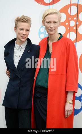 Tilda Swinton and Maja Borg at a photocall during the Edinburgh ...