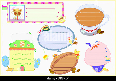 illustration memo templates with colorful design Stock Photo - Alamy