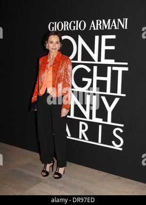 British-French actress Kristin Scott Thomas poses as she attends Elie ...