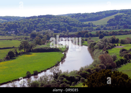 View from Hartslock Nature Reserve to the River Thames during May ...