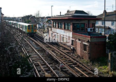 Bognor Regis railway station with tracks and trains during the day in ...