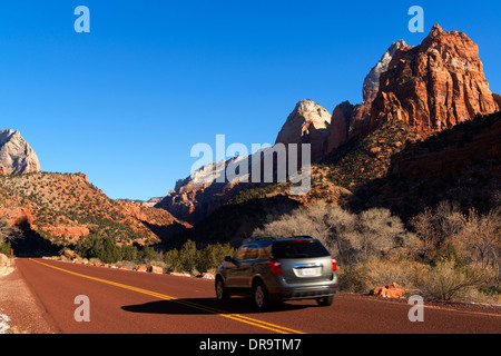 Entering Zion National Park from Springdale Stock Photo - Alamy