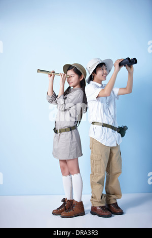 kids dressed as explorers Stock Photo - Alamy