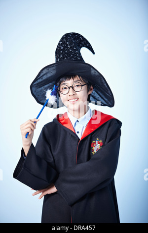 a boy dressed as a wizard Stock Photo - Alamy