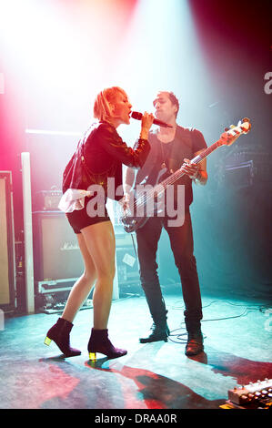 Jimmy Shaw and Emily Haines of indie rock band Metric performing live ...
