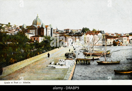 Lesbos (Metelin), Greece - The Port Stock Photo - Alamy