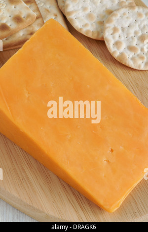 Red Leicester a traditional British cheese with crackers and pickle ...