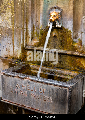 Spring water flowing out of St Ann's Well in the spa town of Buxton ...