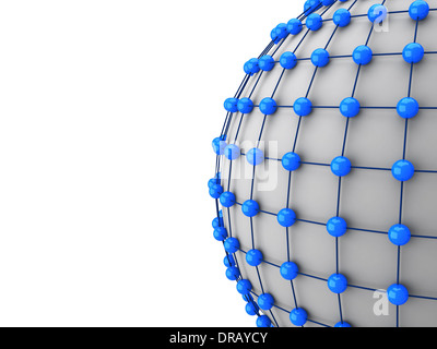 3d small sphere connected to each other with big sphere Stock Photo - Alamy
